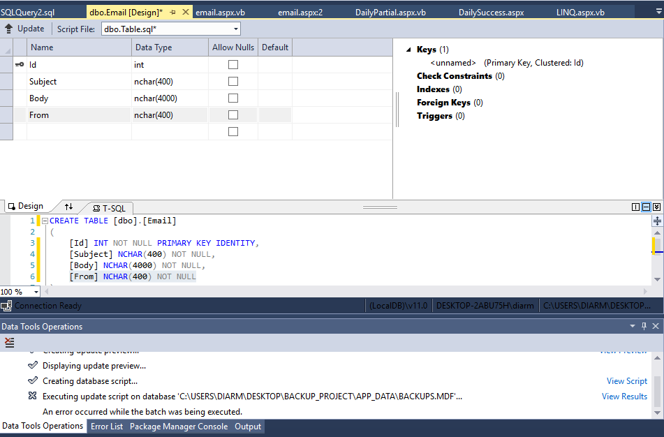 Sql Error Executing Update Script On Database Stack Overflow